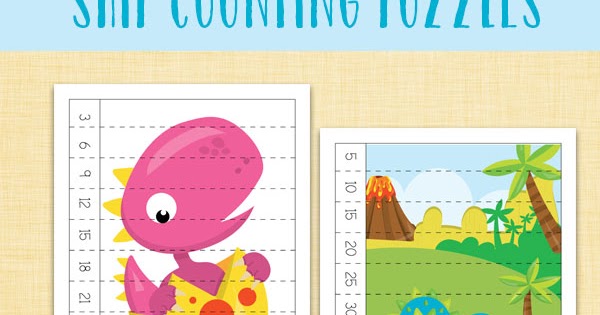 Dinosaur Skip Counting Puzzles | Totschooling - Toddler, Preschool ...