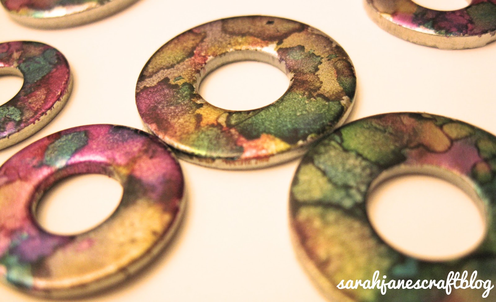 Alcohol Ink Washer Necklaces