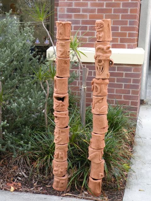 tssyr7art: CERAMIC TOTEM POLE CLAY SECTIONS - ROTATION 3