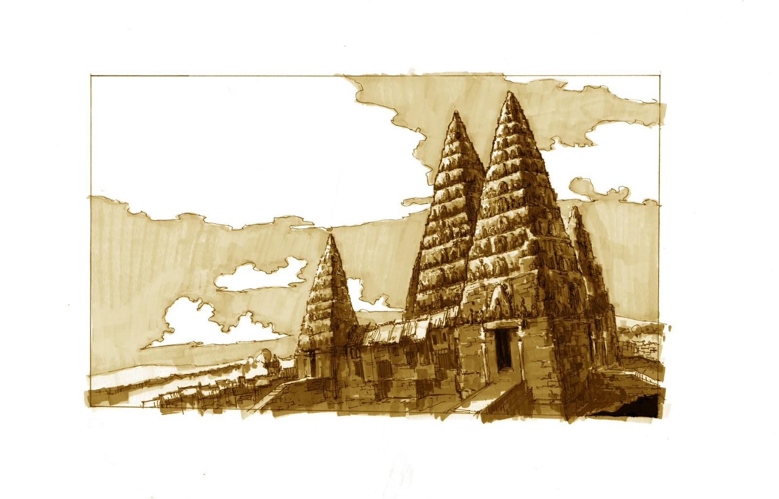 Yunhao Zhang: DrawingII Angkor Wat