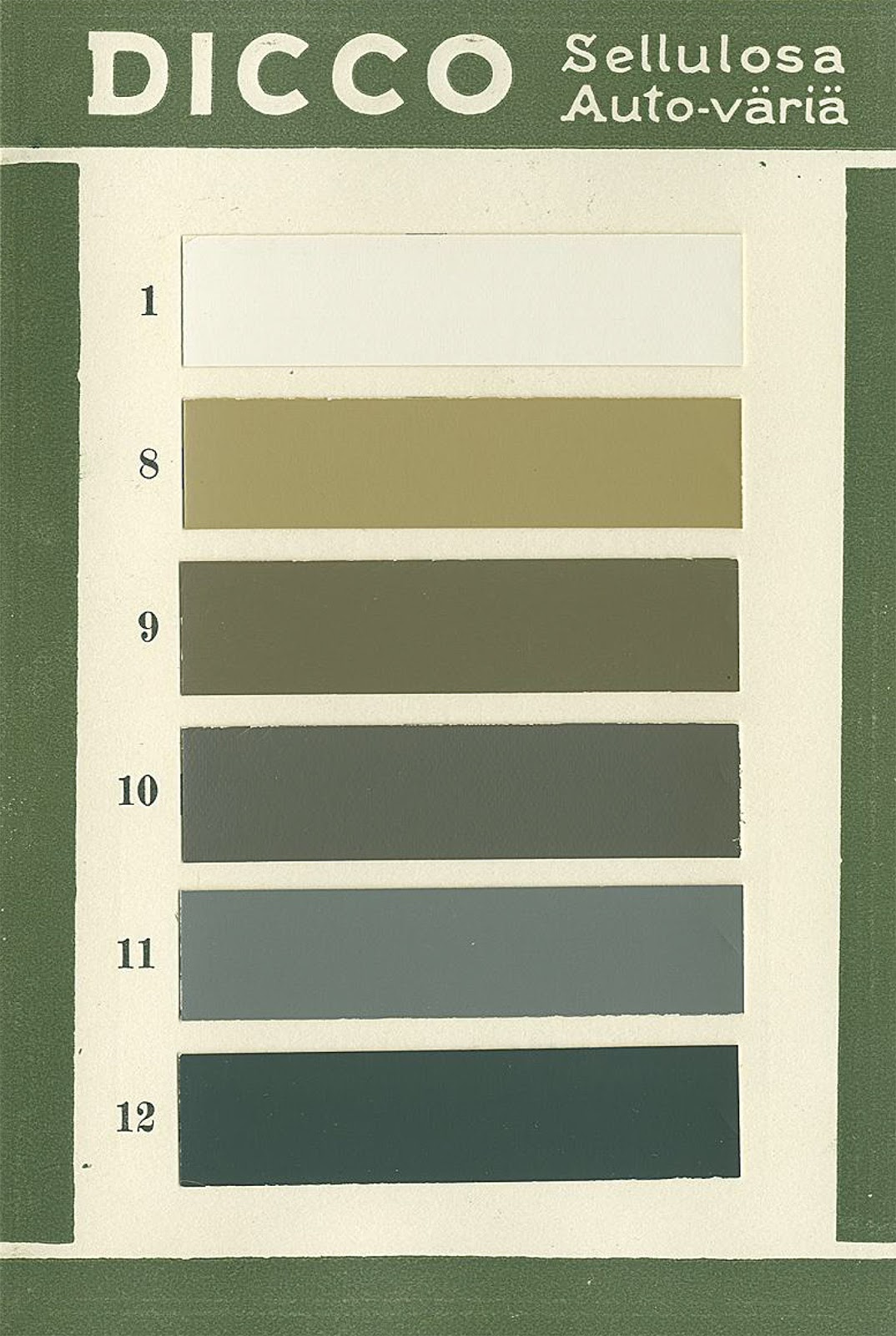 Coloriasto: (Mainos, värikartta) Dicco