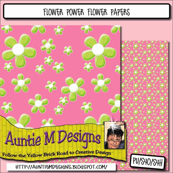 Auntie M Designs: Flower Power Papers