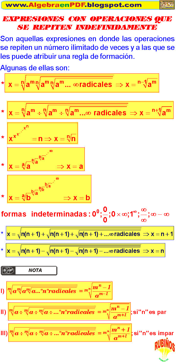 FORMAS INDETERMINADAS E INFINITAS EJEMPLOS Y EJERCICIOS RESUELTOS DE ...