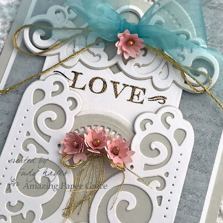 Creating...My Style: LOVE Wedding Card with Spellbinders Filigree Veil