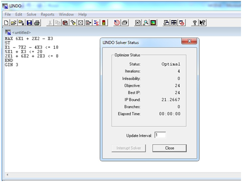 Software LINDO (Linear Ineraktive Discrete Optimizer) | desah arofah