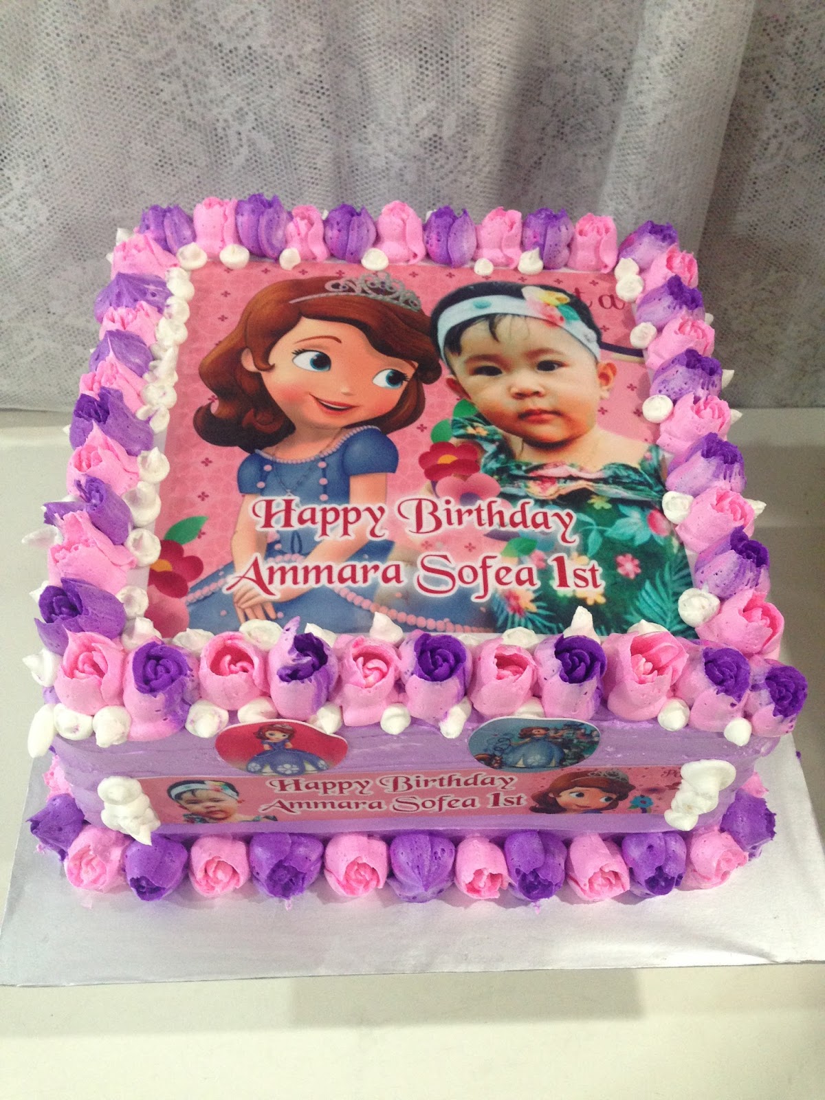 ninie cakes house: Sofia The First Birthday Cake with Edible Image