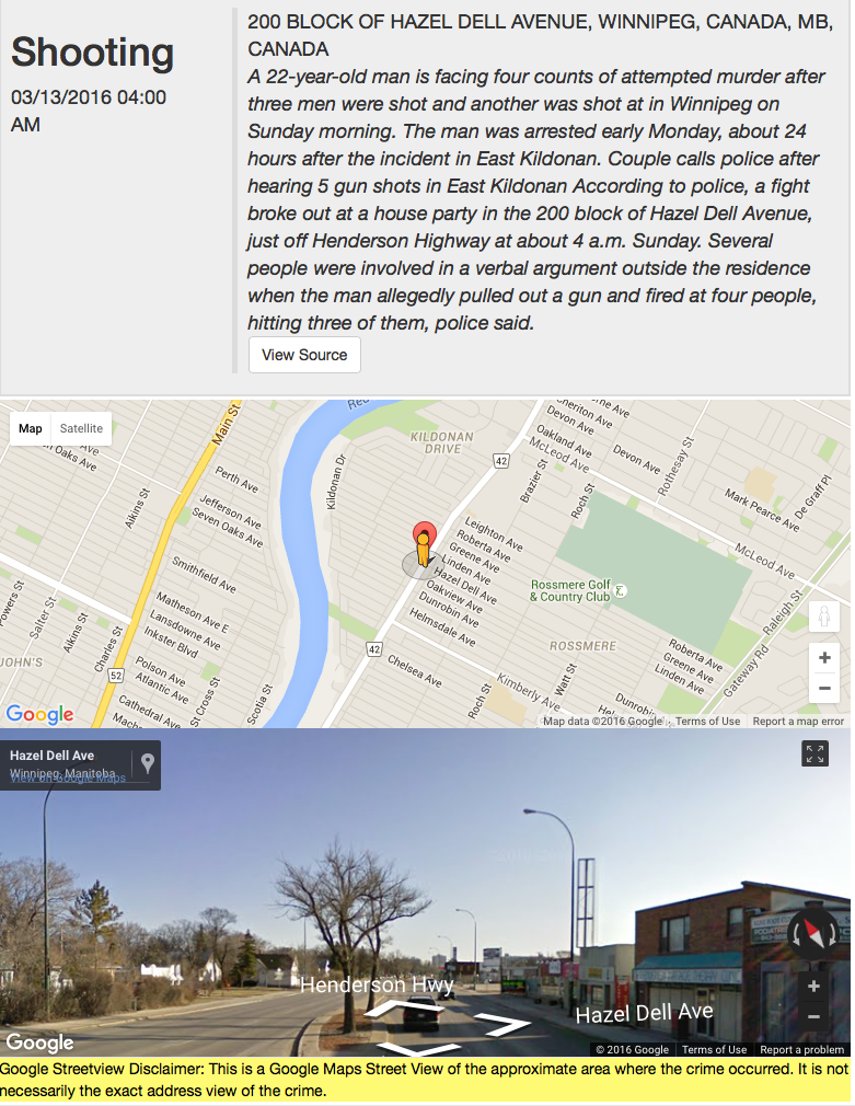 SpotCrime - The Public's Crime Map: Canada crime map