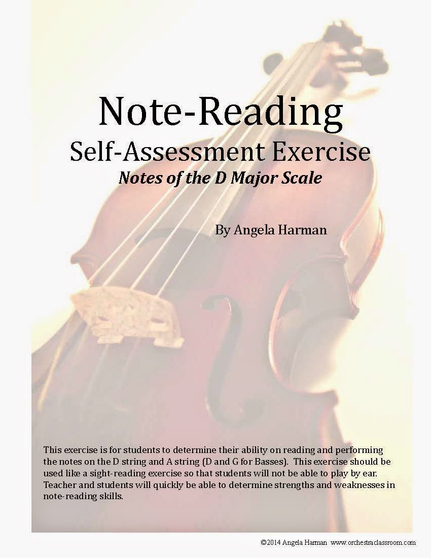 Orchestra Classroom: Note-reading Performance Assessment for notes of ...