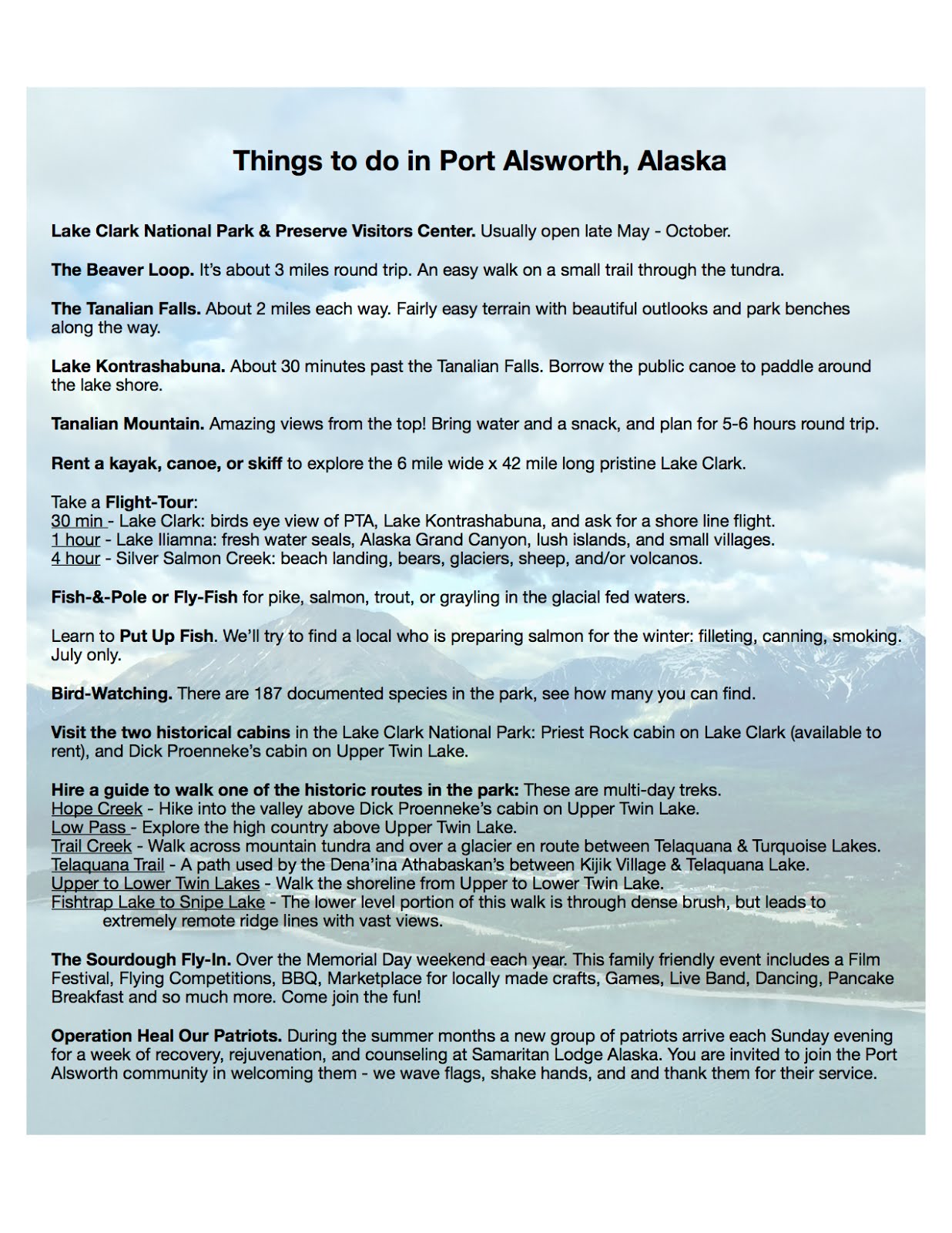LAKE AND PEN AIR - Unlocking Alaska: Port Alsworth To-Do List & Maps