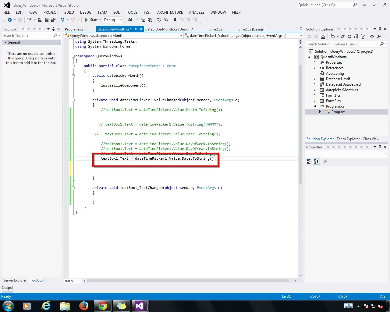 How to Get Date From DateTimePicker Using Window Application C# ~ ScreenShotsDrizzles