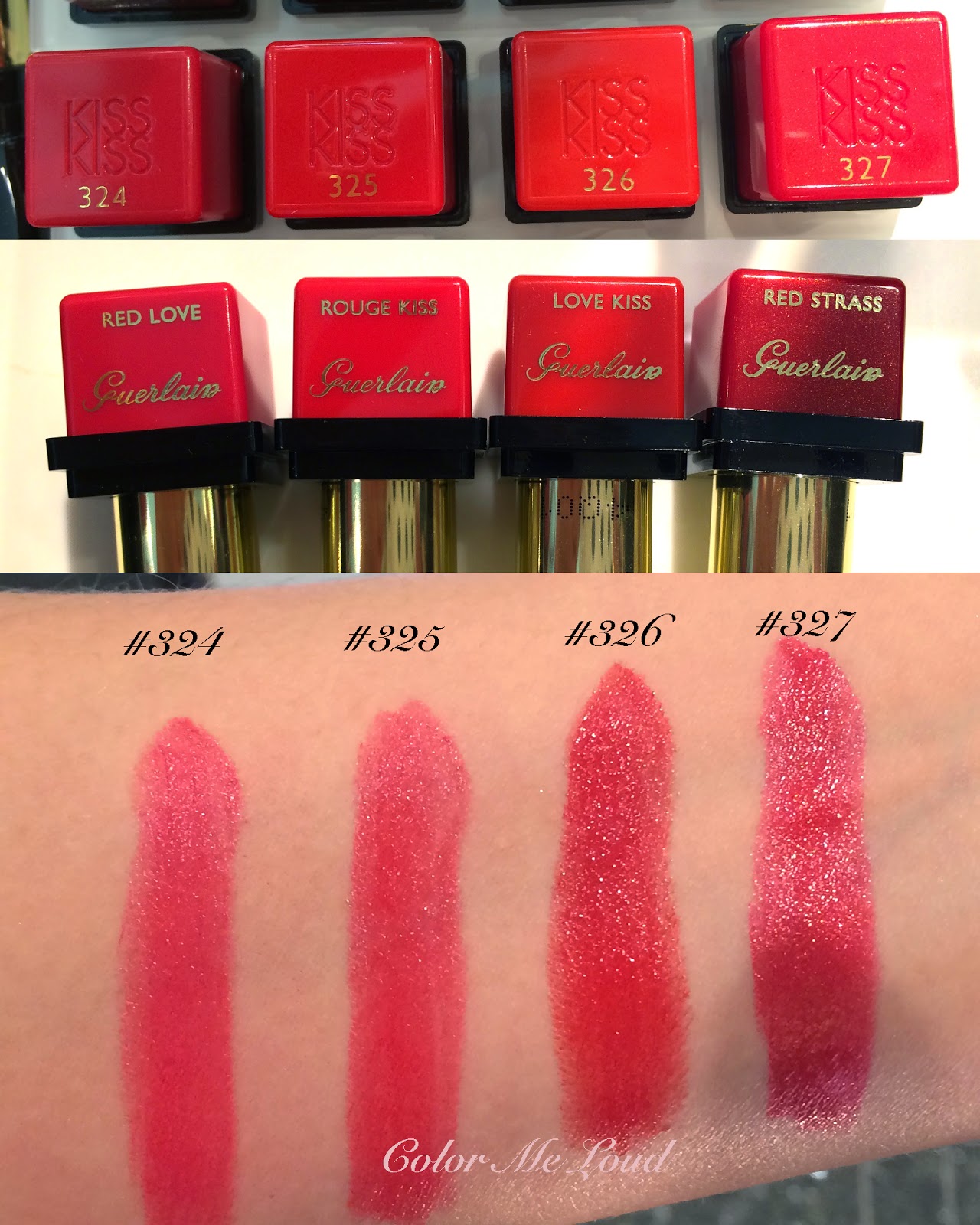 Guerlain Kiss Kiss Lipsticks, Swatches of all the Shades | Color Me Loud