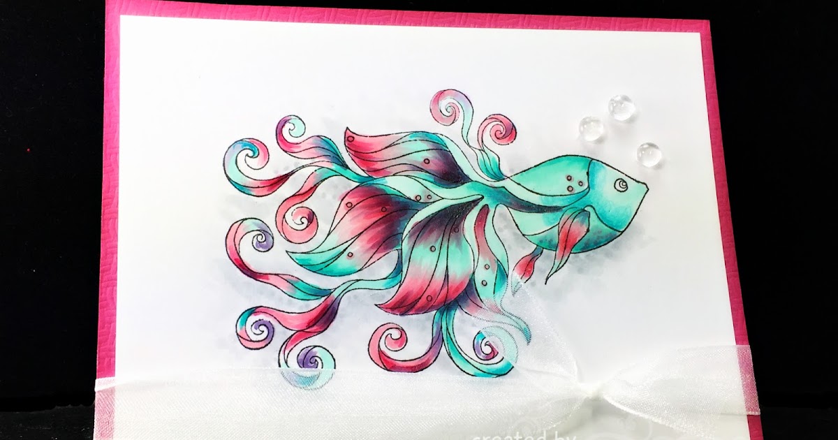 Stamping Deets: Fish Note Card