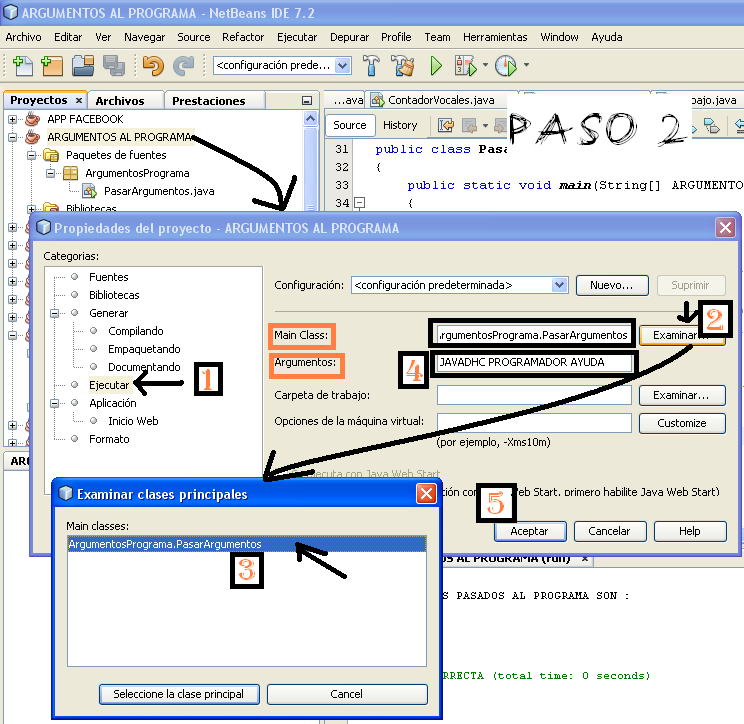 FULL CODIGOS JAVA: PASAR ARGUMENTOS AL PROGRAMA EN NETBEANS