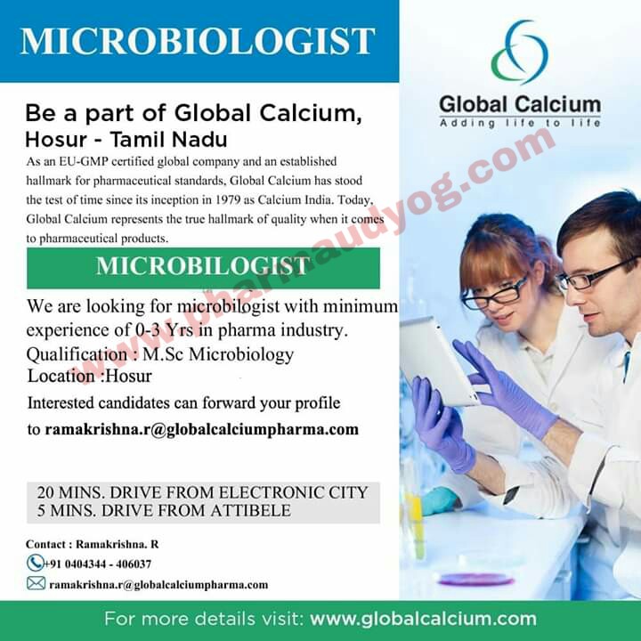 Global Calcium Recruitment For Microbiologist Hosur Send Resume global-calcium-recruitment-for-microbiologist-hosur-send-resume