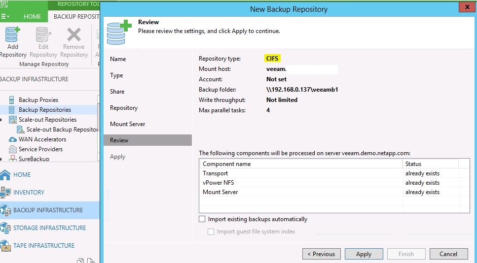 Remote Infrastructure Management: Veeam : Adding SMB Backup Repository ...