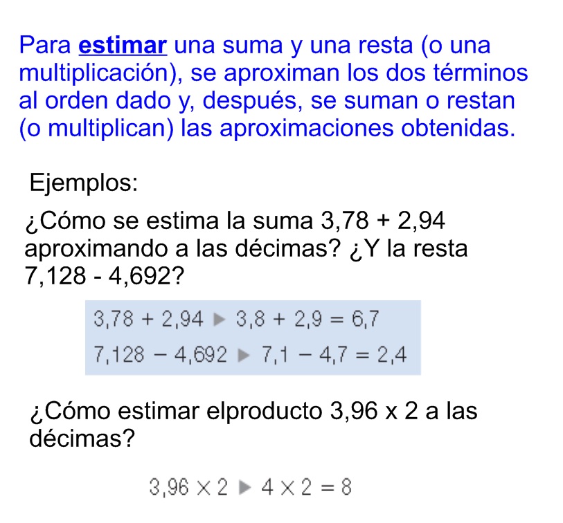 COLE Y MATES: ESTIMACIONES