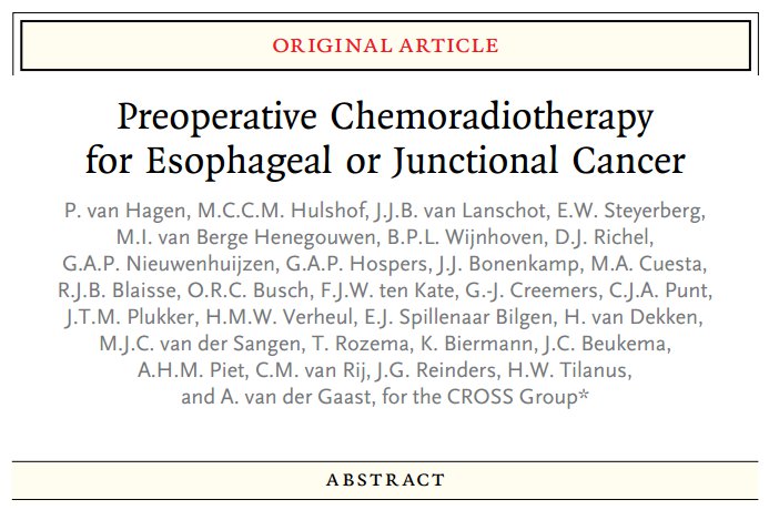 .: CROSS Trial - Neoadjuvant ChemoRT for Esophageal Cancer