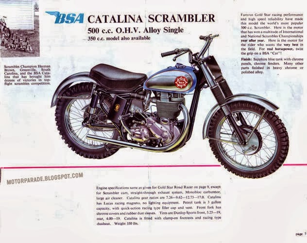 Racing Cafè: Vintage Brochures: BSA Range 1961 (USA)