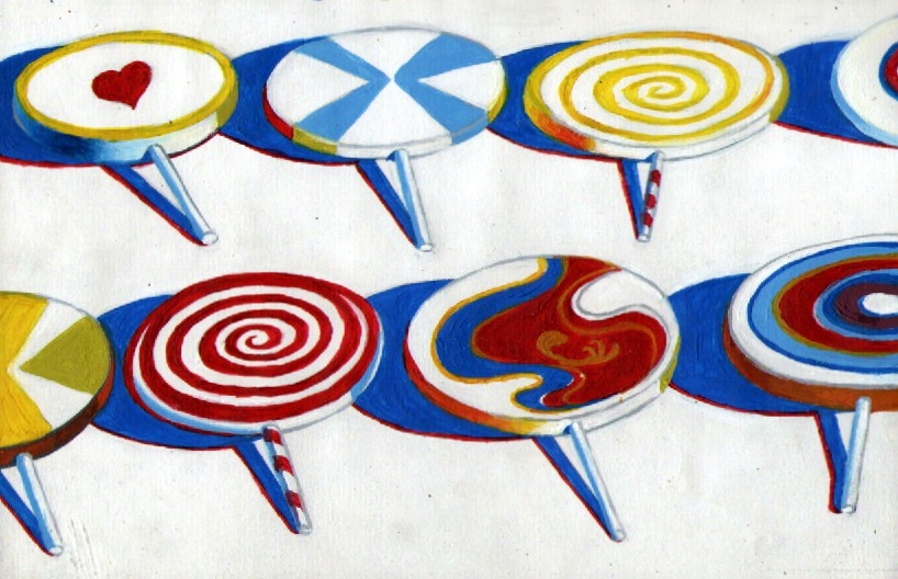art inklings: Wayne Thiebaud Inspired Lollipops