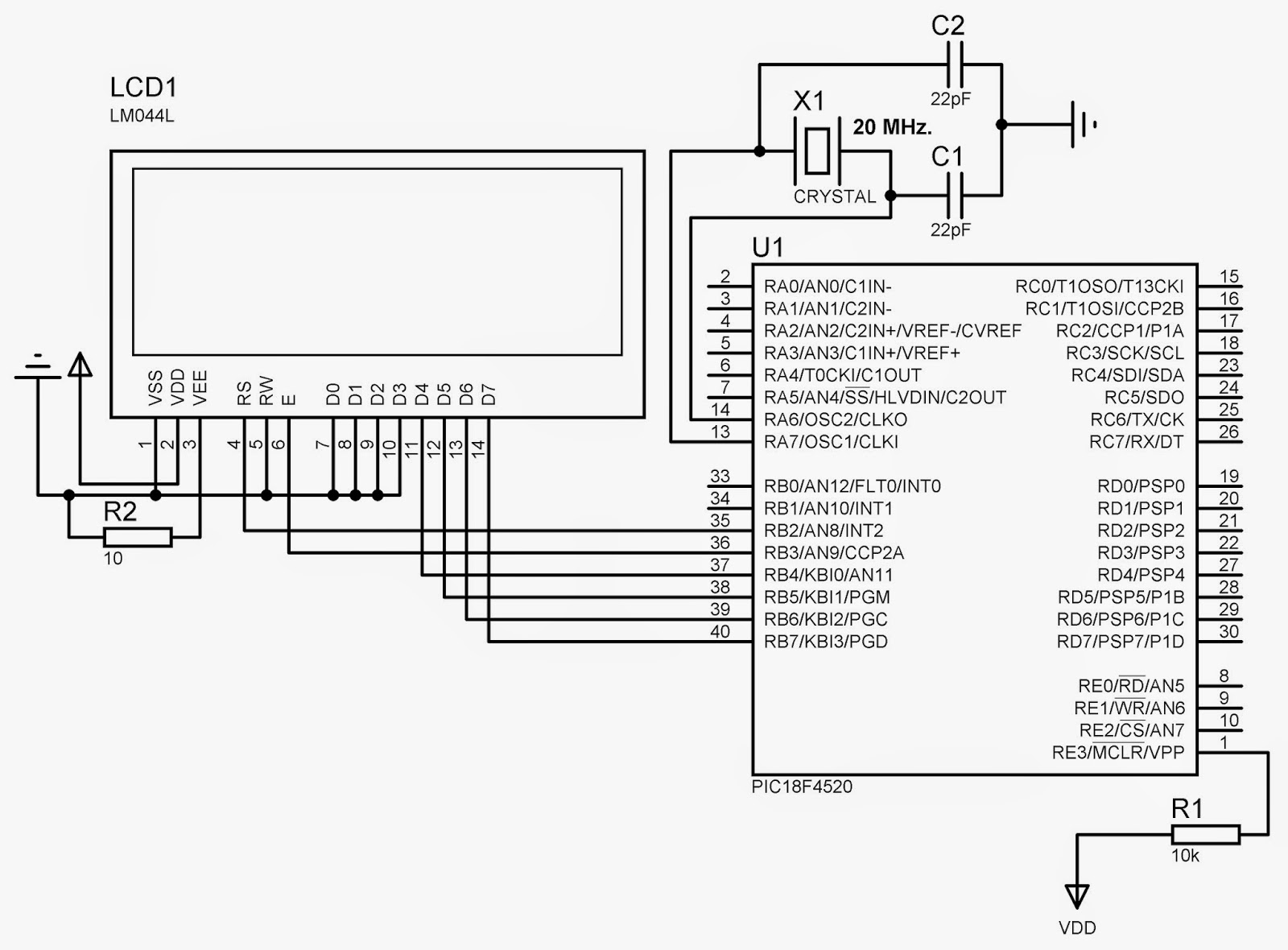 Library for LCD HD44780. ~ Projects with PIC18F microcontrollers.