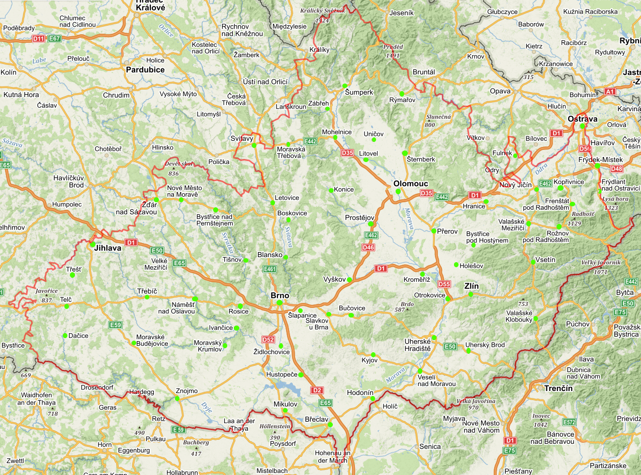 Moravská orlice: Morava, Čechy a Slezsko na digitální mapě