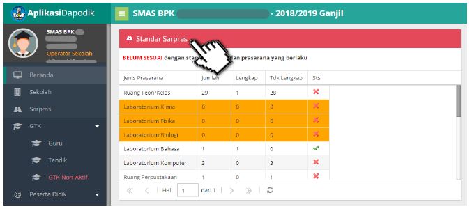 Deskripsi Perubahan Beranda Aplikasi Dapodik Versi 2019 - panduandapodik.id