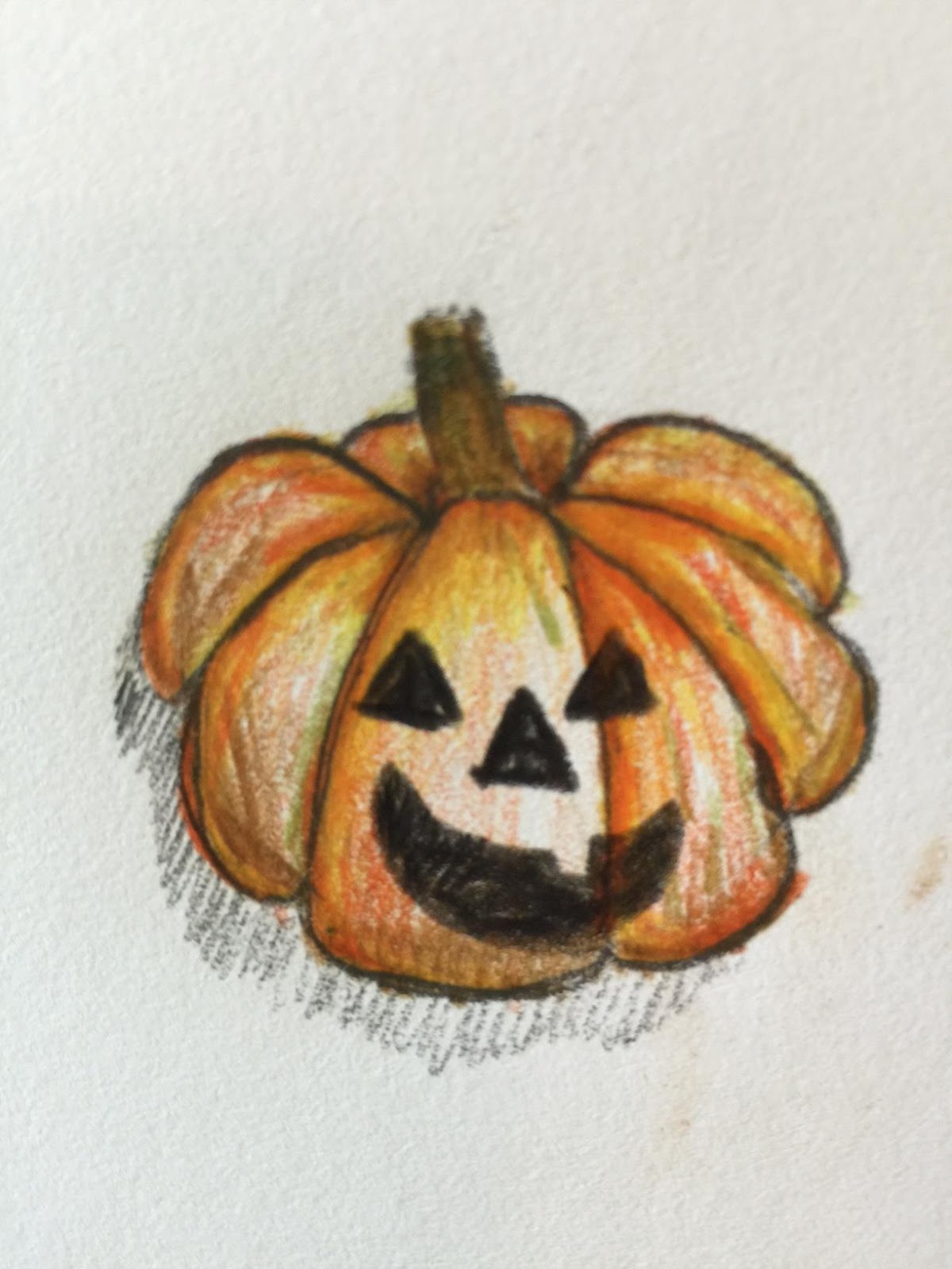 Art by Dea: KIDS! How to Draw a Slightly Sophisticated Pumpkin for Fall