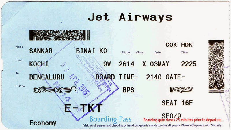 Jet Airways Boarding Pass
