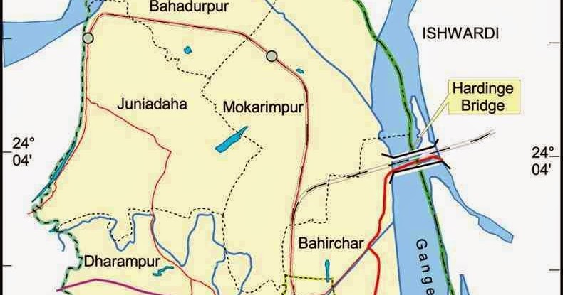 Bheramara Upazila Map, Kushtia District, Bangladesh