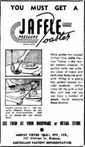 The McWhirters Project: Lunch Ideas! - Jaffle Pressure Toaster, 1949.