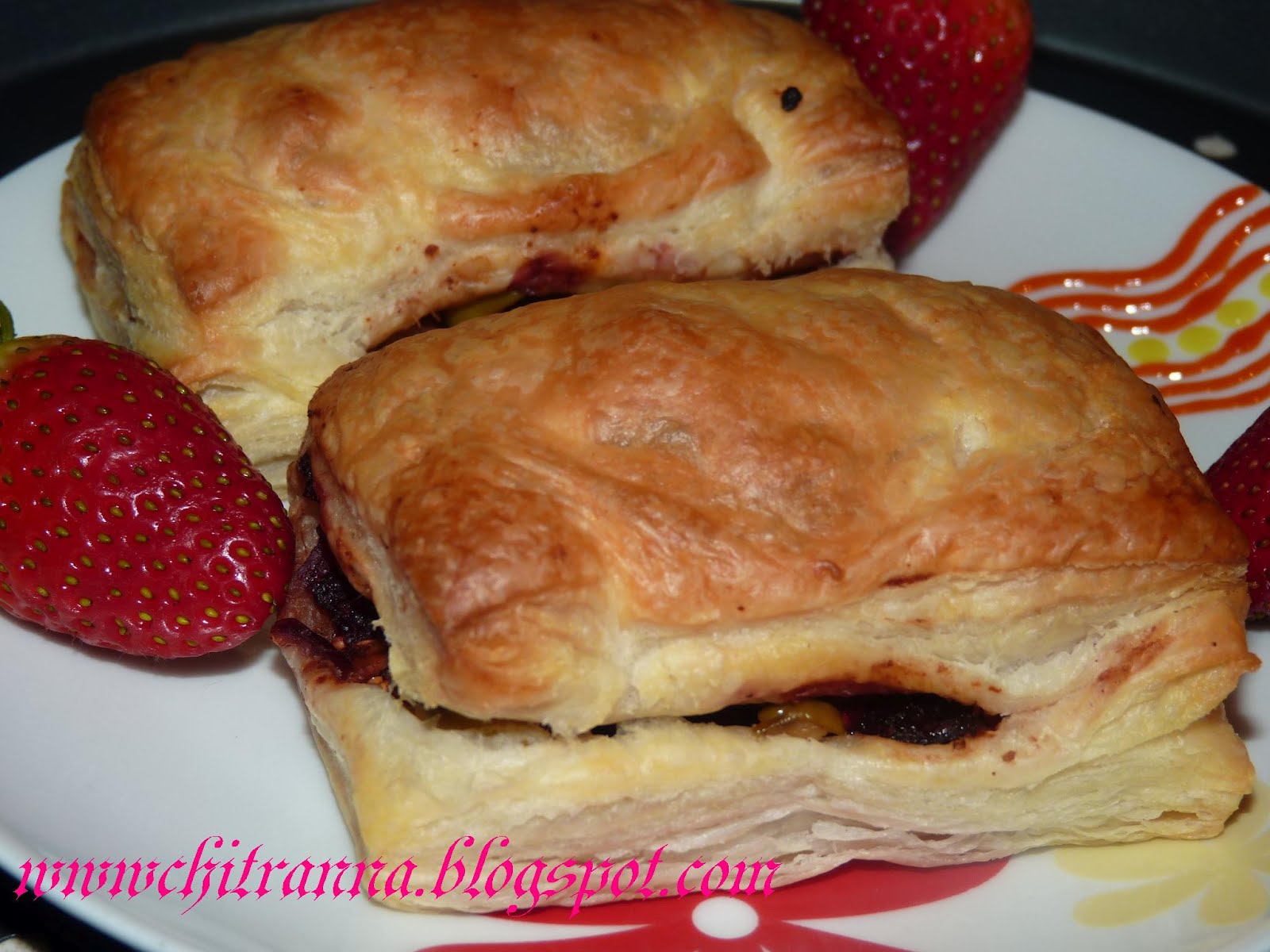 Chitranna: Veg puff with fruits--Mother's Day Special