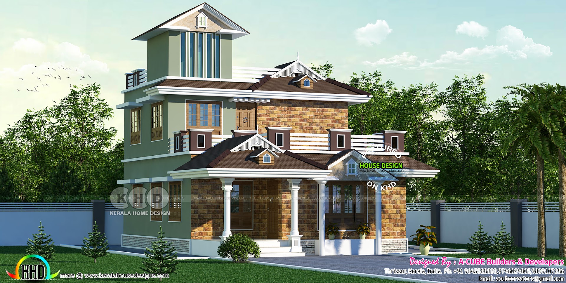 Unique budget friendly double storied house - Kerala Home Design and ...