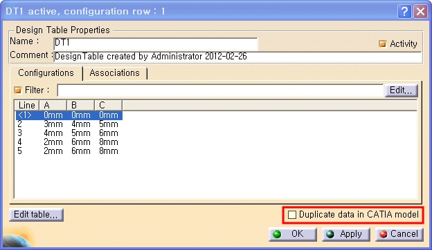 네이버까마귀의 새로운둥지: CATIA V5 Knowldege 기초 Design Table의 저장과 파일재생성