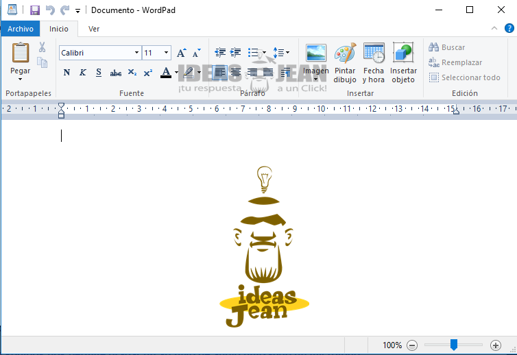 Wordpad - Inicio ¦ Ideas Jean