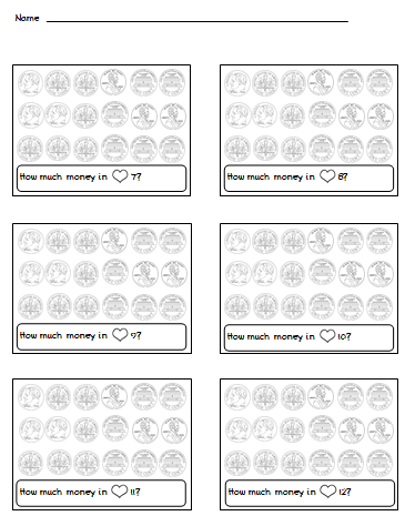 Counting Dimes and Pennies Valentine Activity | First Grade Shenanigans