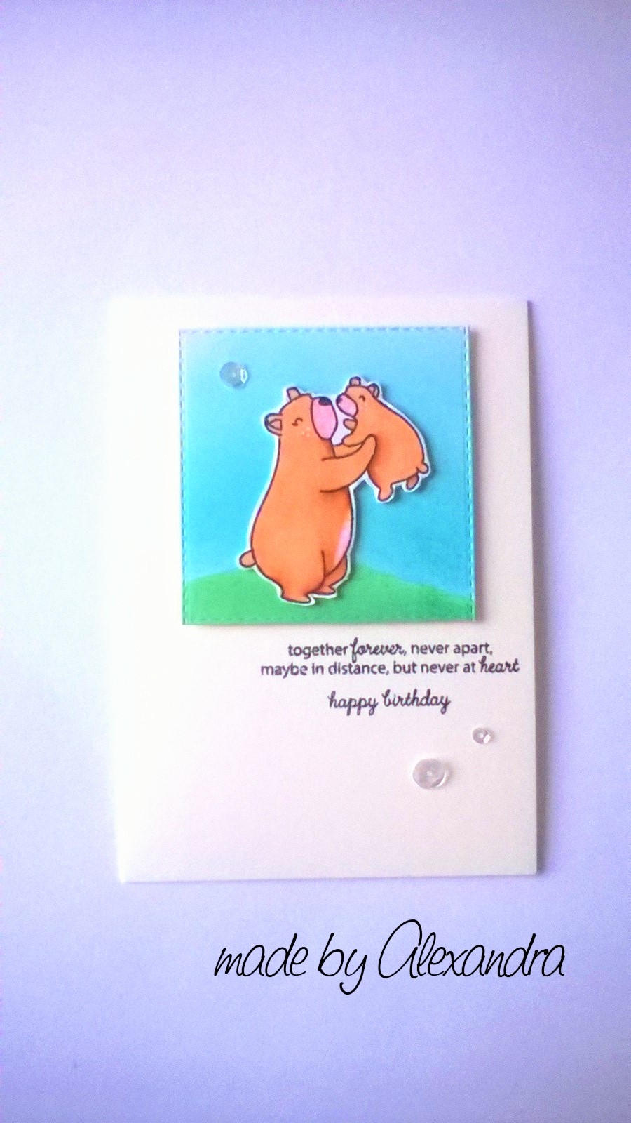 Mama elephant Cub Cuddle card