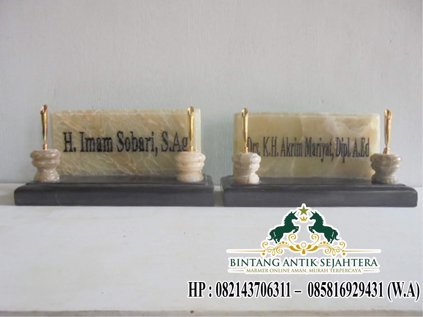 Papan Nama Onyx, Papan Tanda Nama Pejabat - Kerajinan Marmer Tulungagung