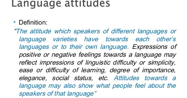 Language Attitudes PPT