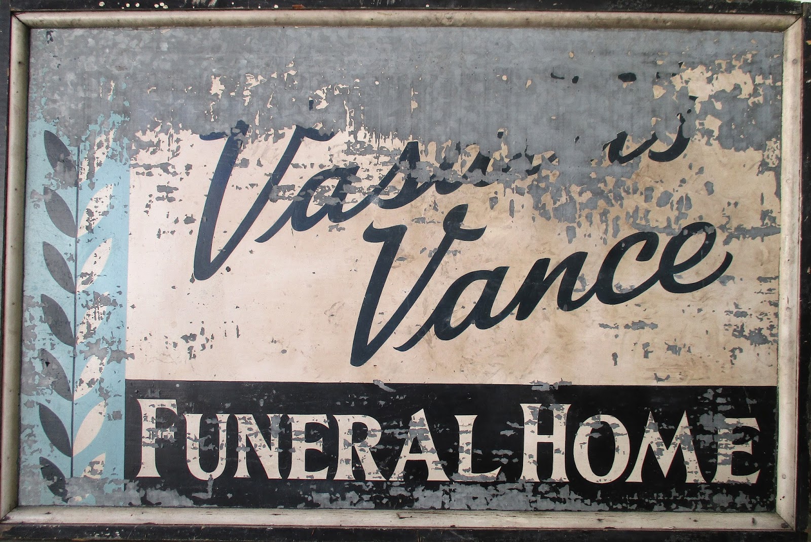 Dull Tool Dim Bulb: Painted by Hand Funeral Home Sign