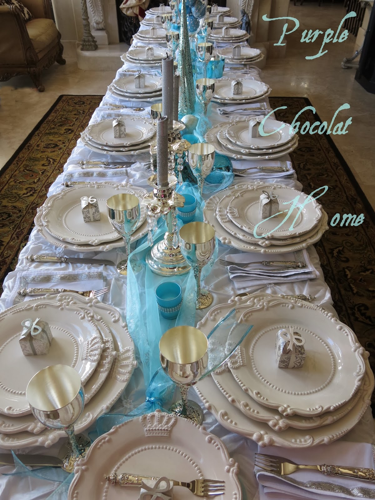 "Frozen" Wintry Blue Table for a Crowd - Purple Chocolat Home