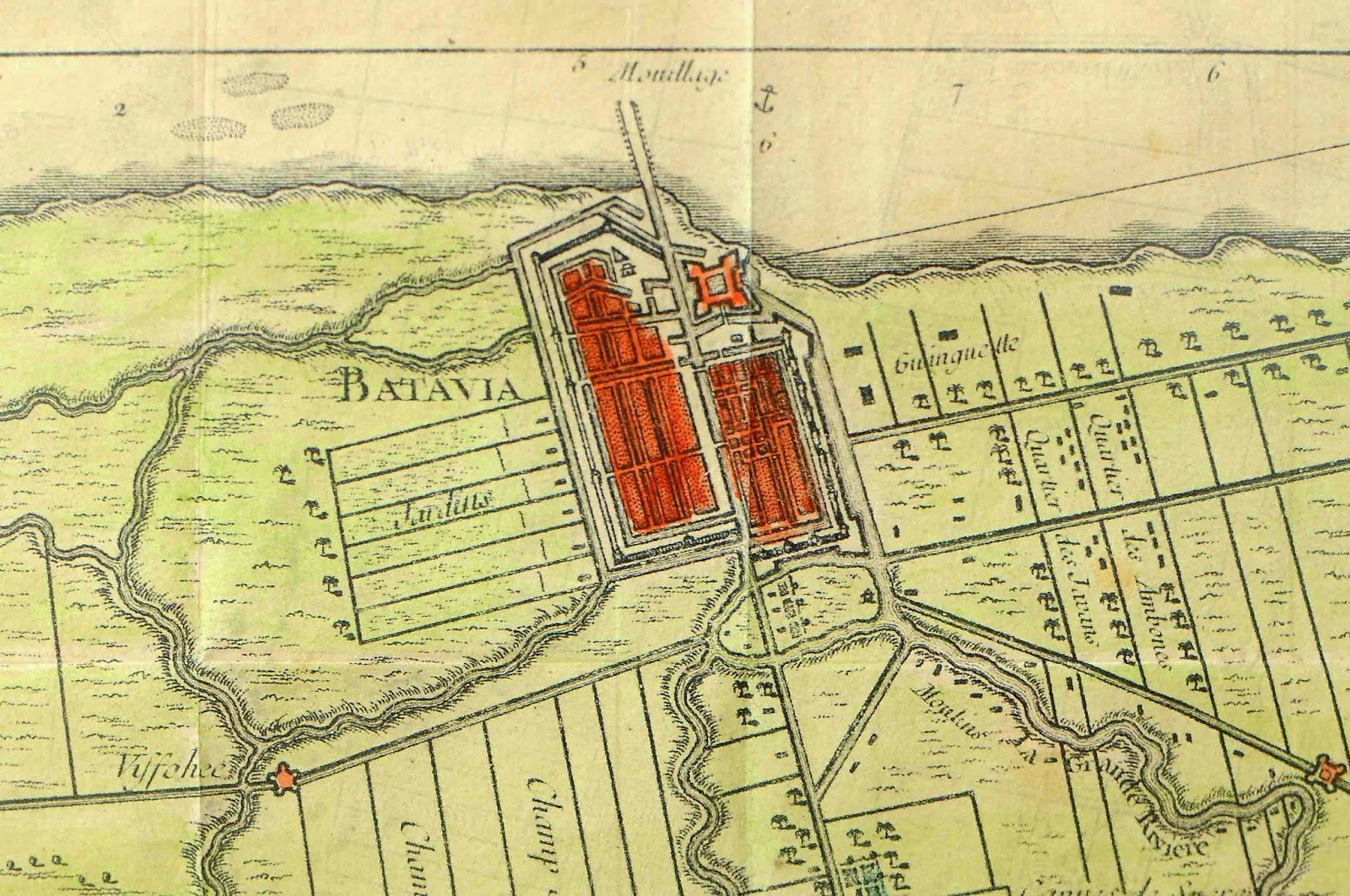Old Vintage Gallery: Antique Batavia Map Circa 1750