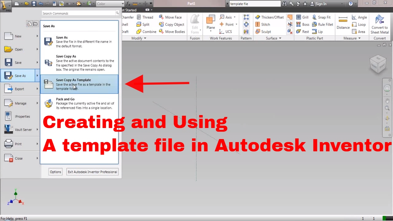 3D Solid Modelling Videos: Creating and using a template file in ...