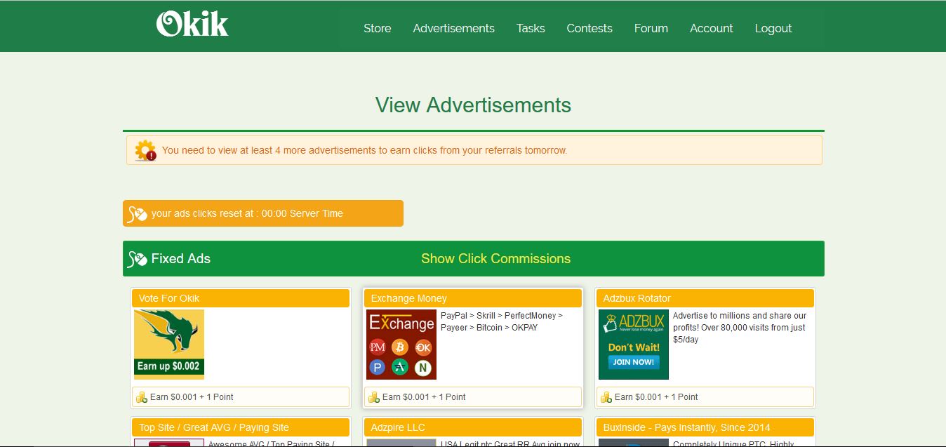 Okik - Renda sem esforço - Pago Para Clicar