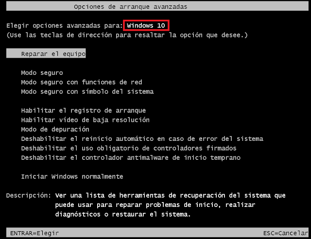 Windows 10: Menú de arranque clásico | SYSADMIT