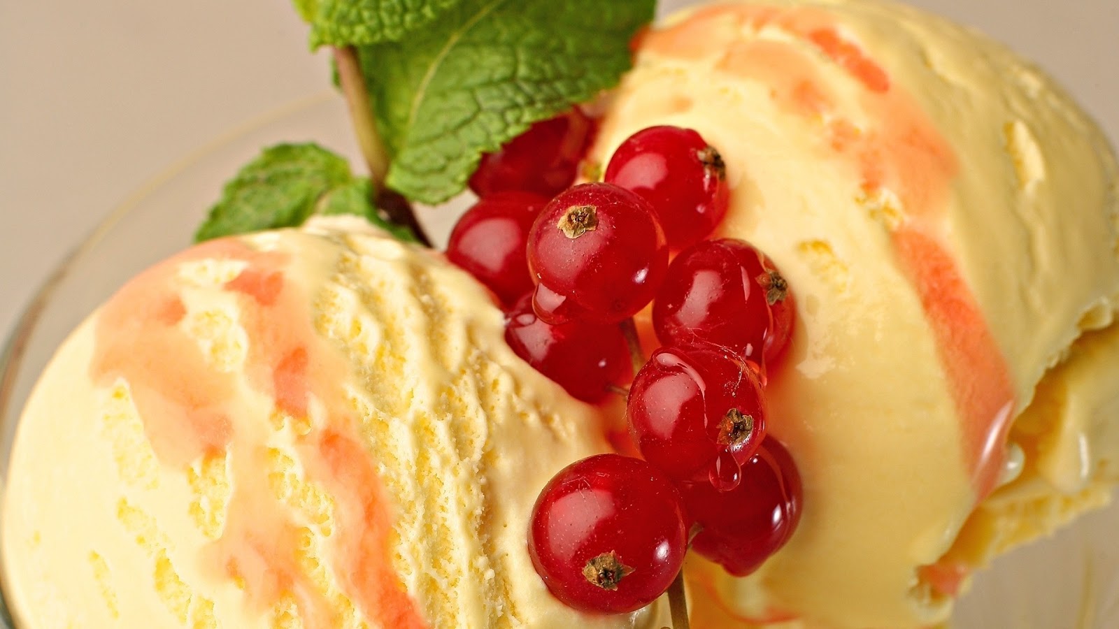Red Berries on Ice Cream - Mystery Wallpaper