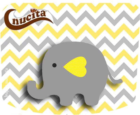 Baby Elephant in Grey and Yellow Chevron: Free Printable Invitations ...