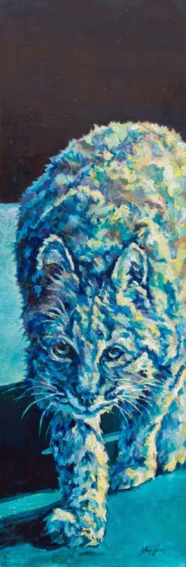 Colorful Contemporary Wildlife Animal Art,Wild Cat Painting "Rousseau ...