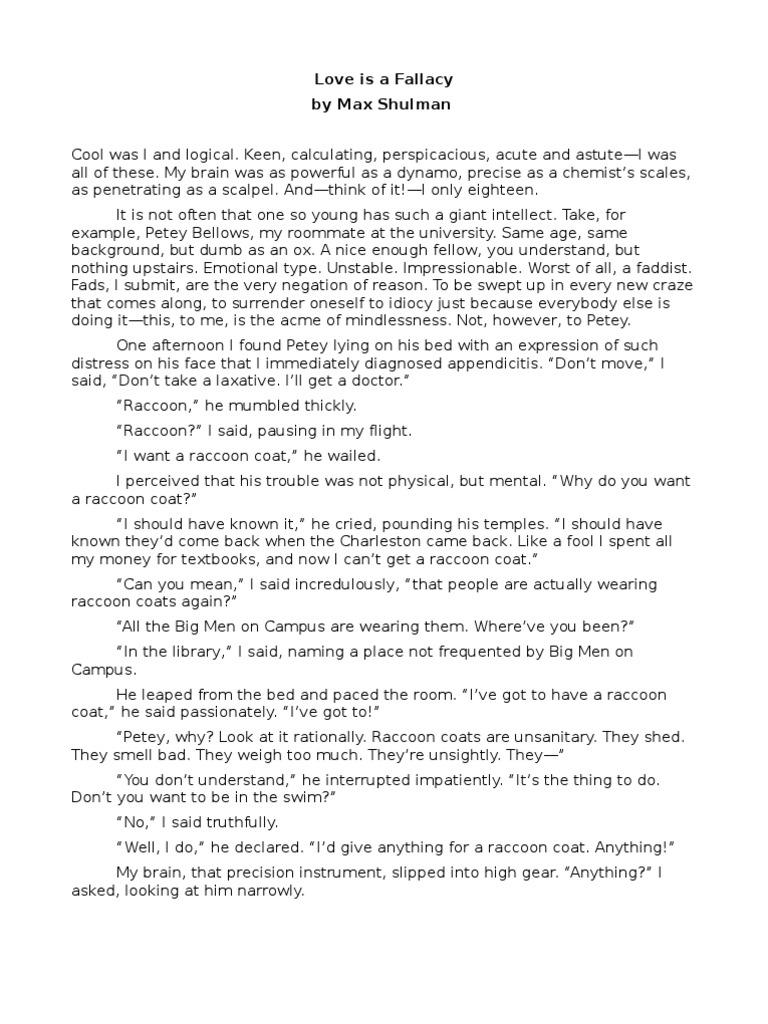 love is a fallacy - philippin news collections