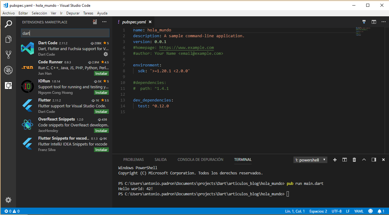 Lenguaje Dart de Google