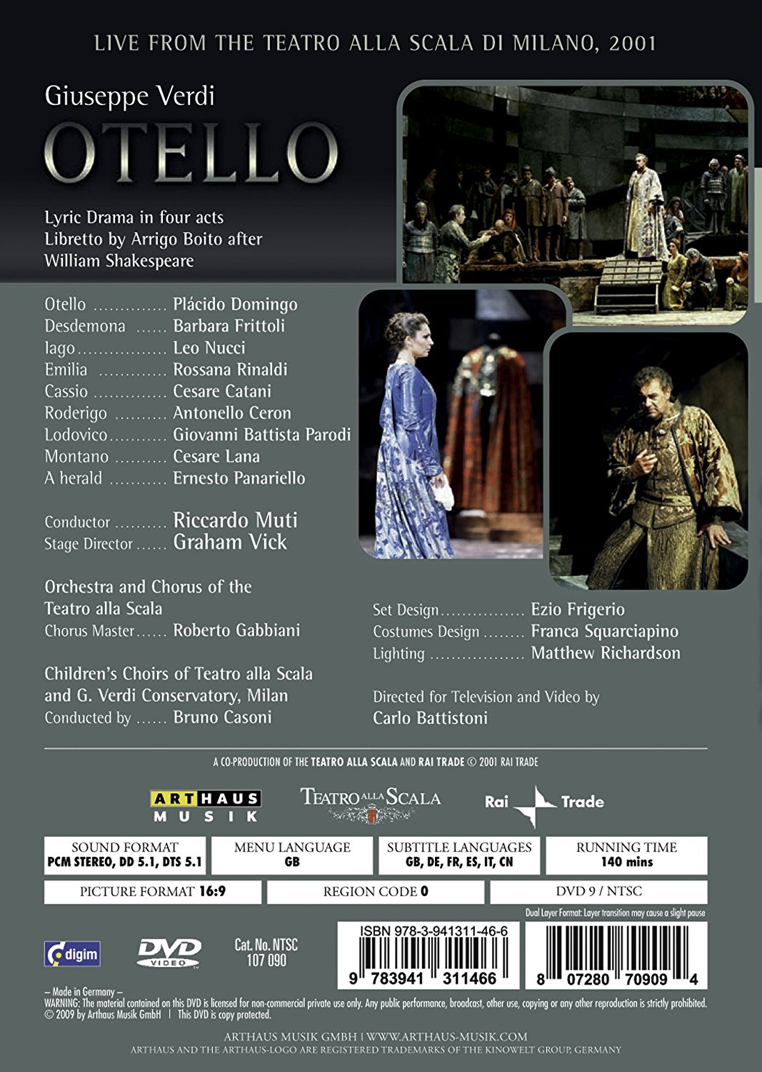 opera in dvd: Otello - Domingo, Frittoli, Nucci, Muti, 2001